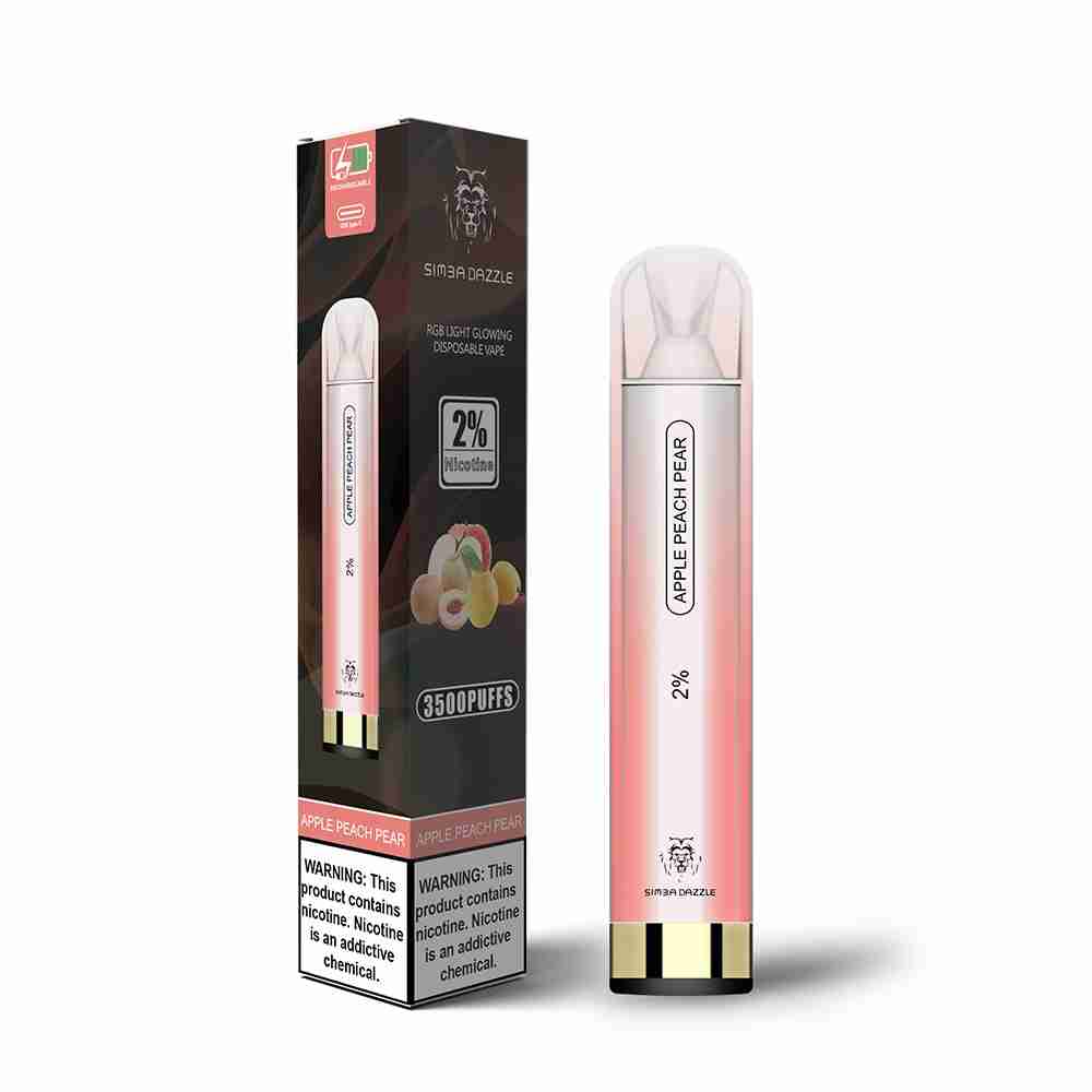 Simba Dazzle Disposable Glow Bar Rechargeable 3500 Puffs (Pack Of 10)